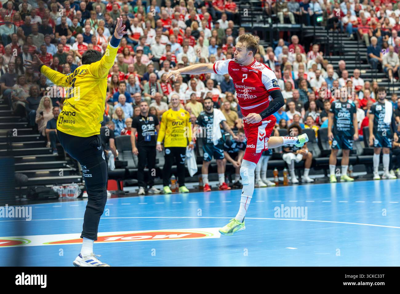 Aalborg, Denmark. 10th, September 2025. Thomas Arnoldsen (7) of Aalborg ...