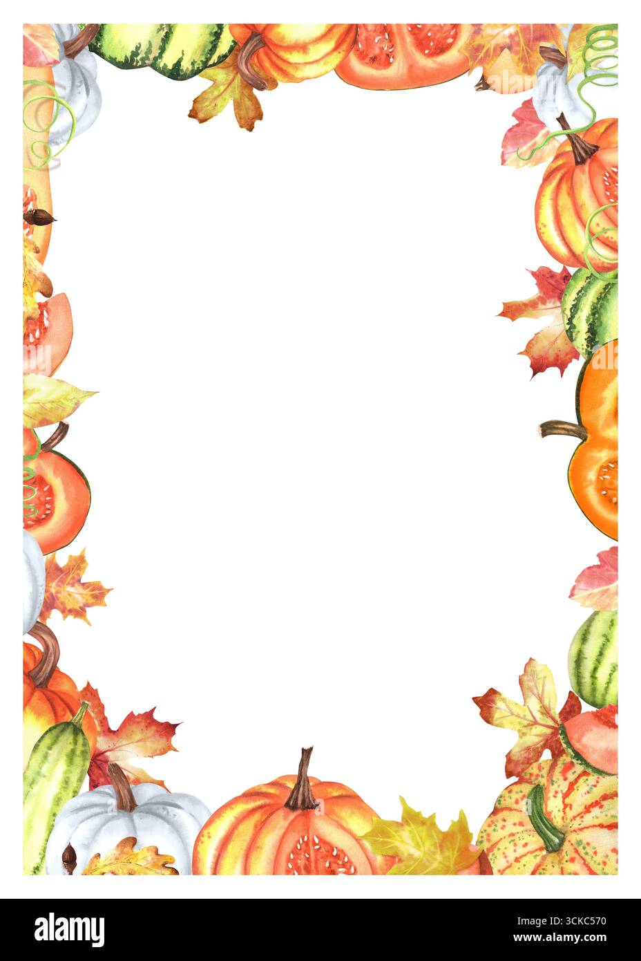 Frame hand drawn pumpkin Cut Out Stock Images & Pictures - Alamy