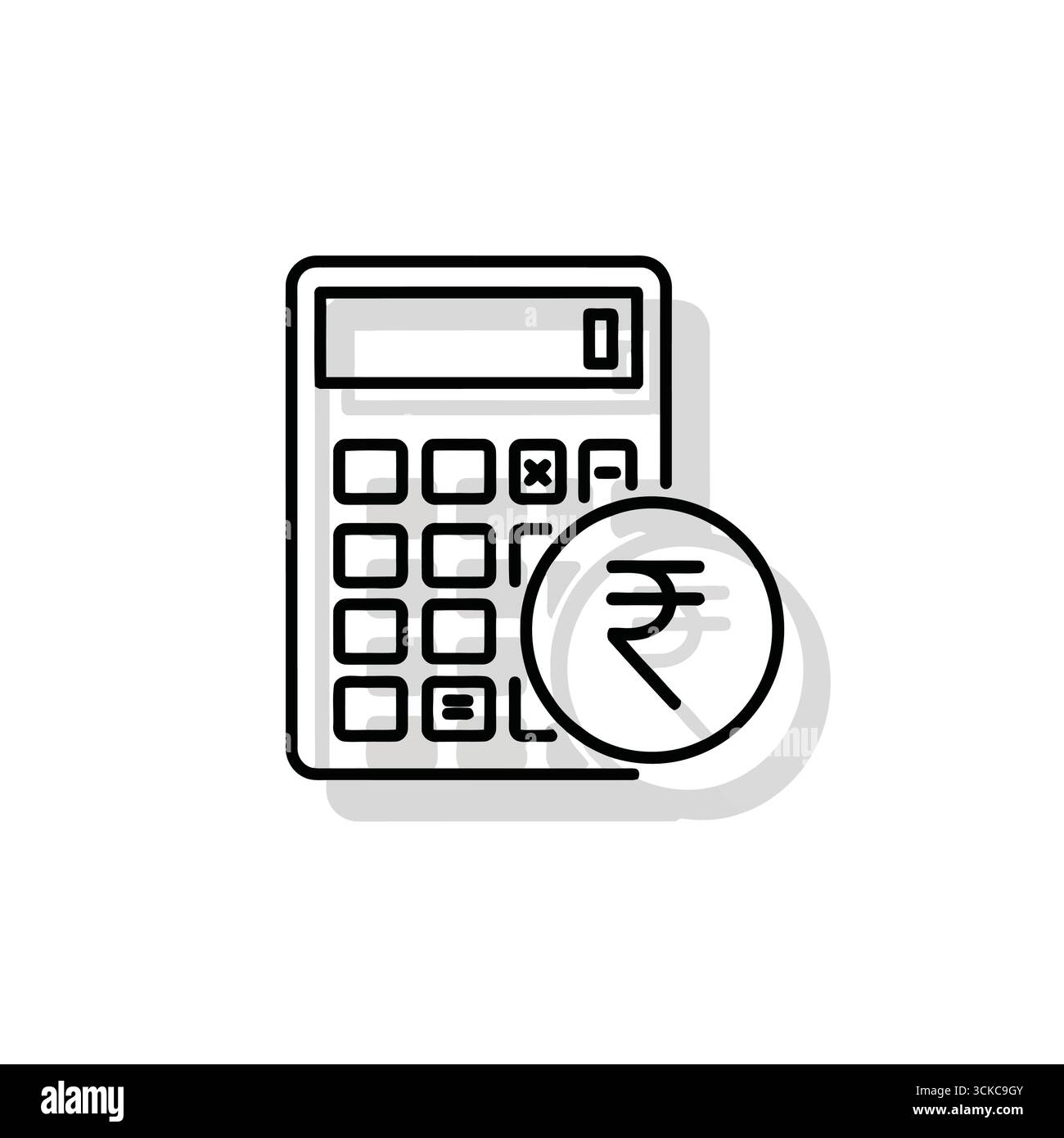 Vector art of calculator with rupee symbol for financial calculations ...