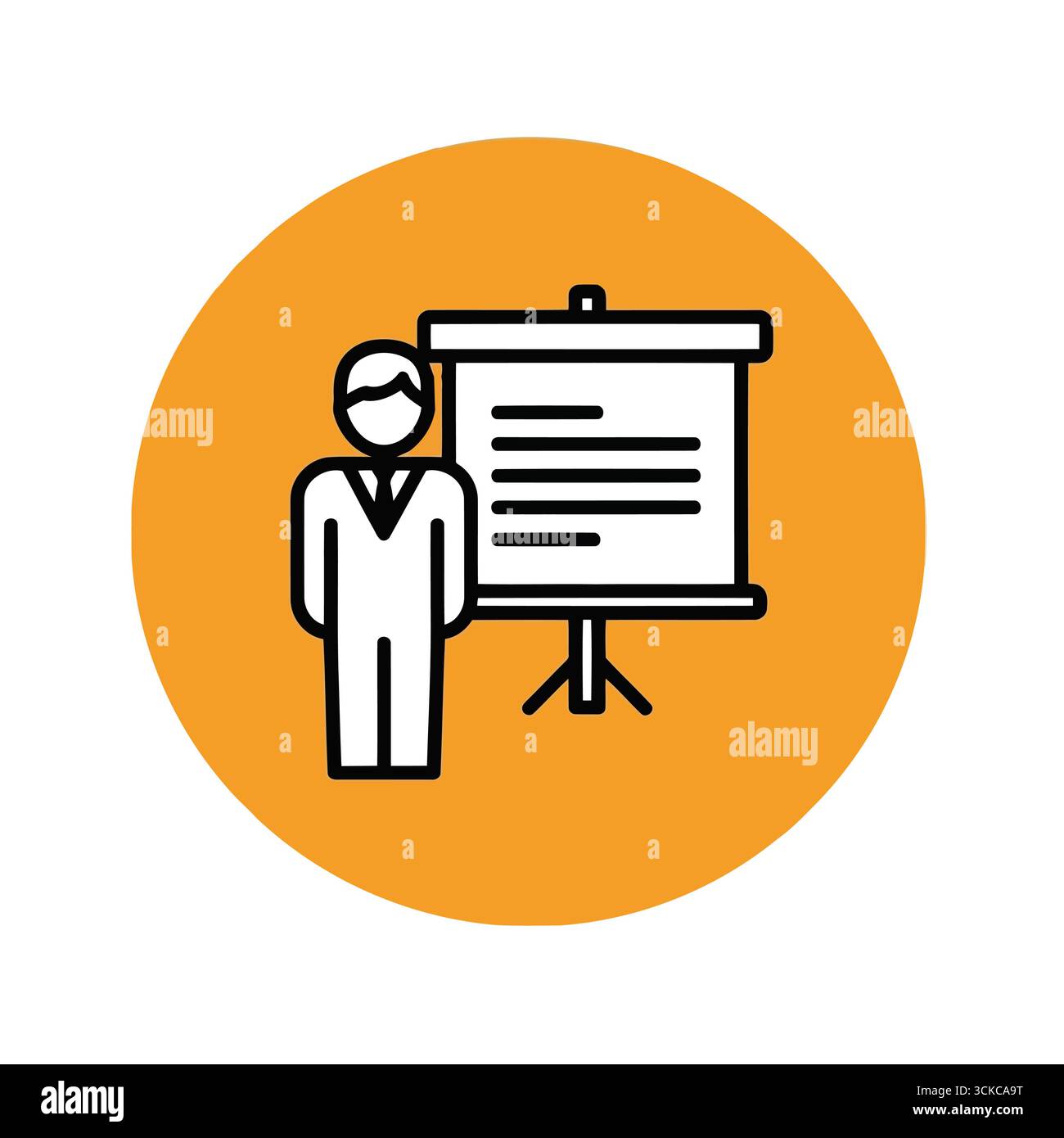 Vector art of a person giving a presentation, standing next to a ...