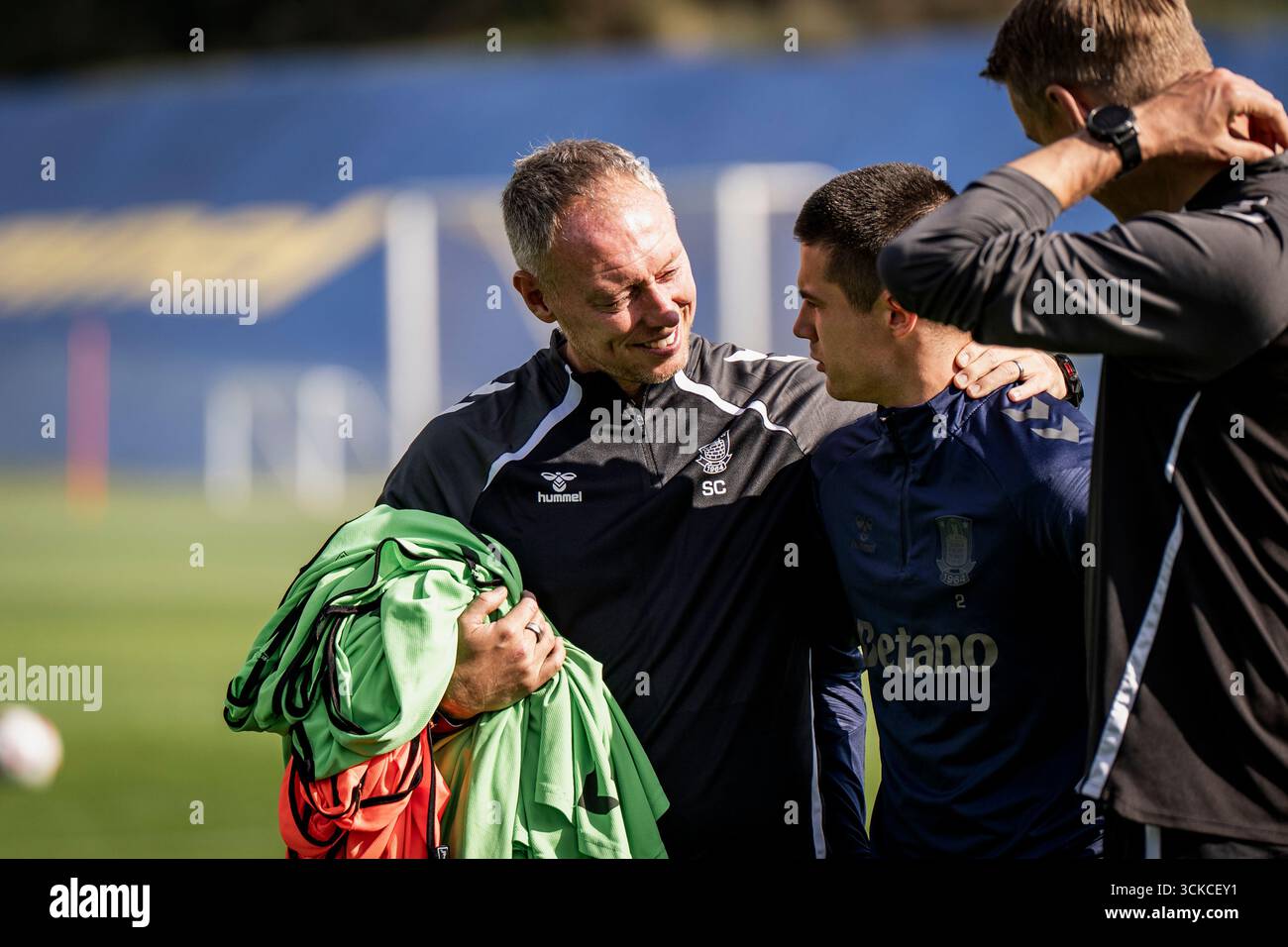 Head coach Steve Cooper and Oliver Marc Rose-Villadsen of Superliga ...