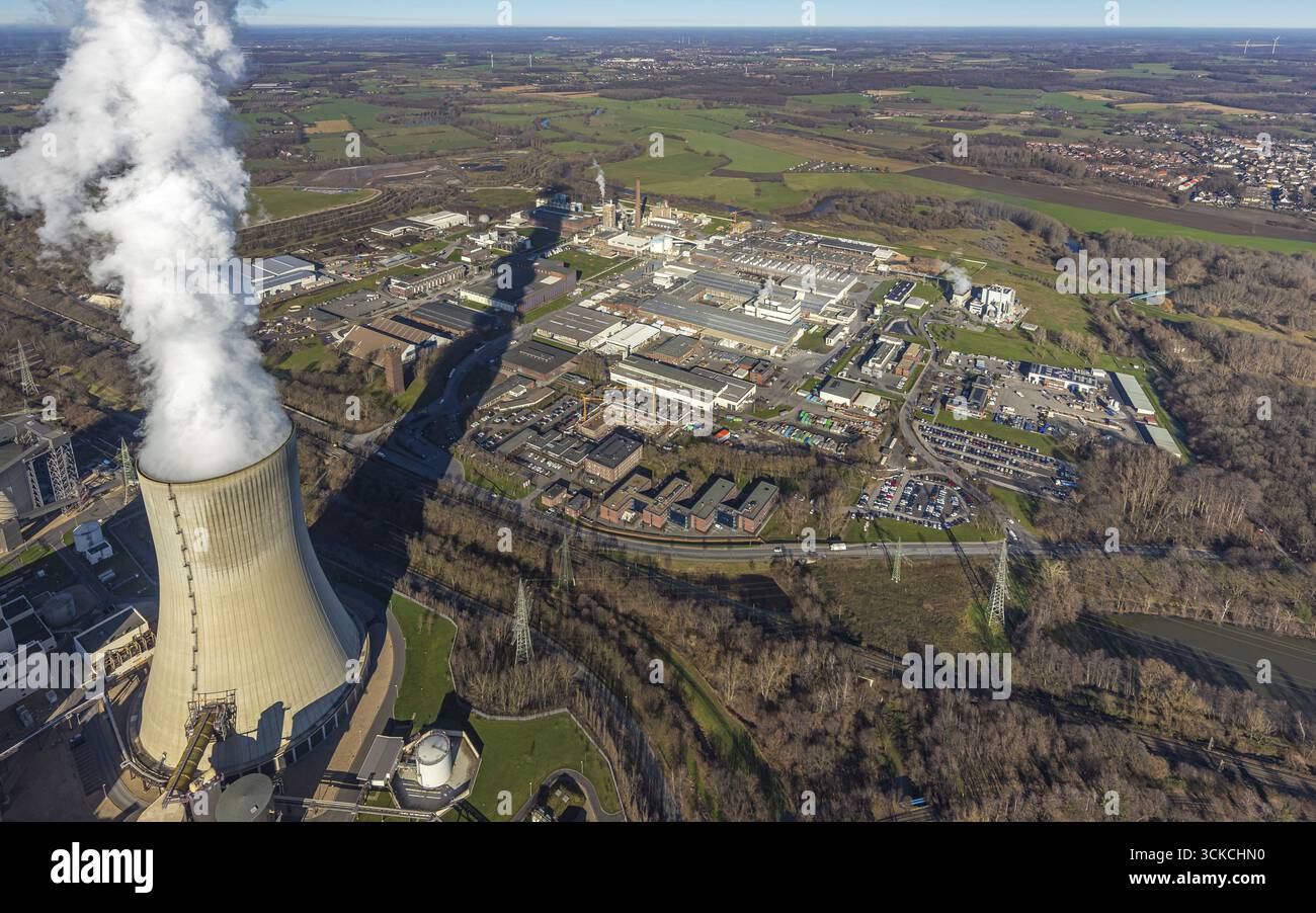 Aerial view, commercial area In den Telgen, Remondis plant site ...