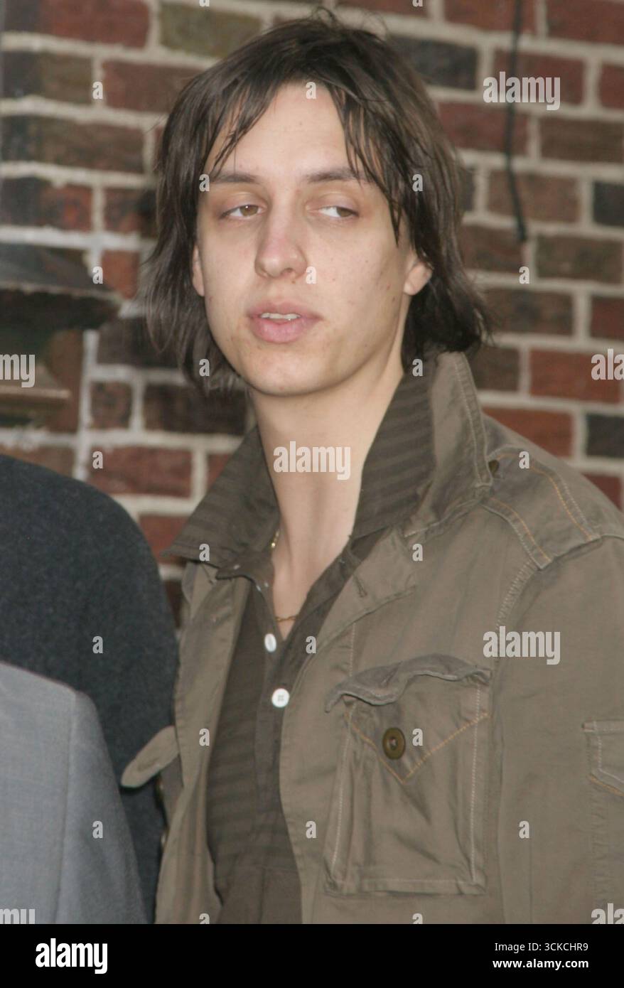 Julian Casablancas from The Strokes arriving at the Ed Sullivan Theatre ...