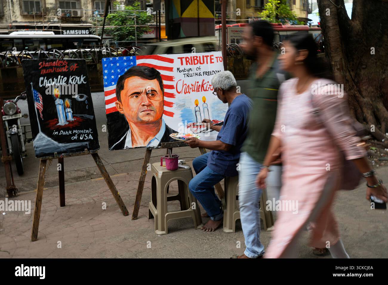 A teacher from Gurukul school of Art completes artwork to pay tribute ...