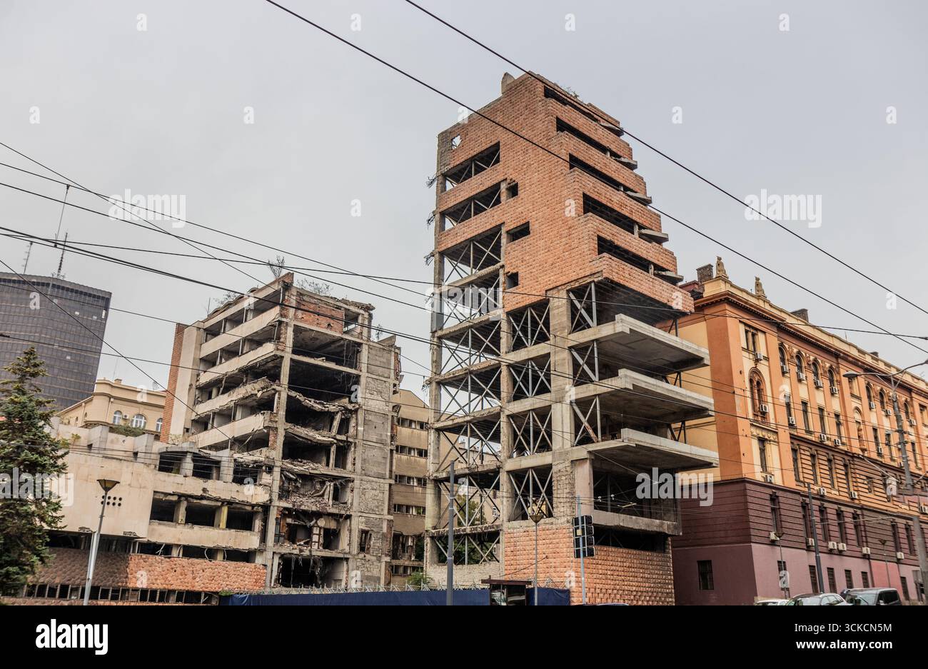 Former building of the Yugoslav Ministry of Defense in Belgrade, Serbia ...