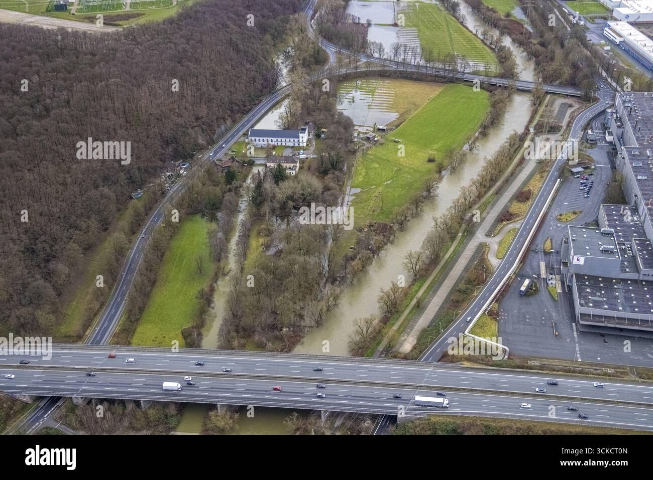 Aerial view former flood hi-res stock photography and images - Alamy