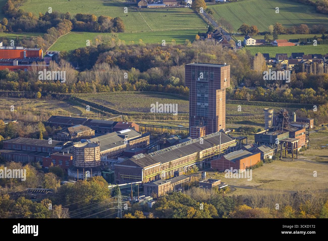 Aerial view, hammerhead tower at the former Ost Heinrich Robert ...
