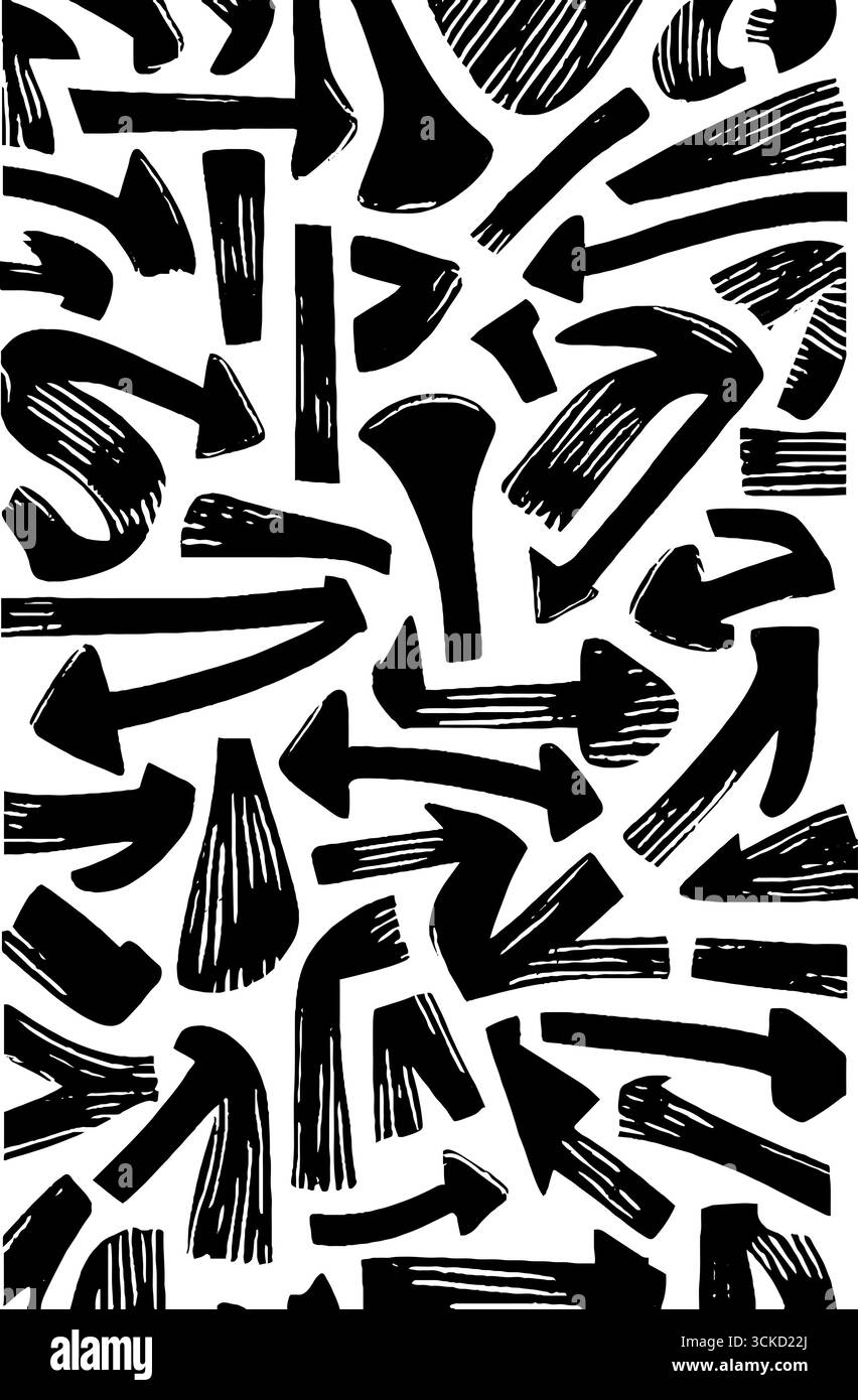 Abstract pattern of stylized arrows and navigation symbols for creative ...