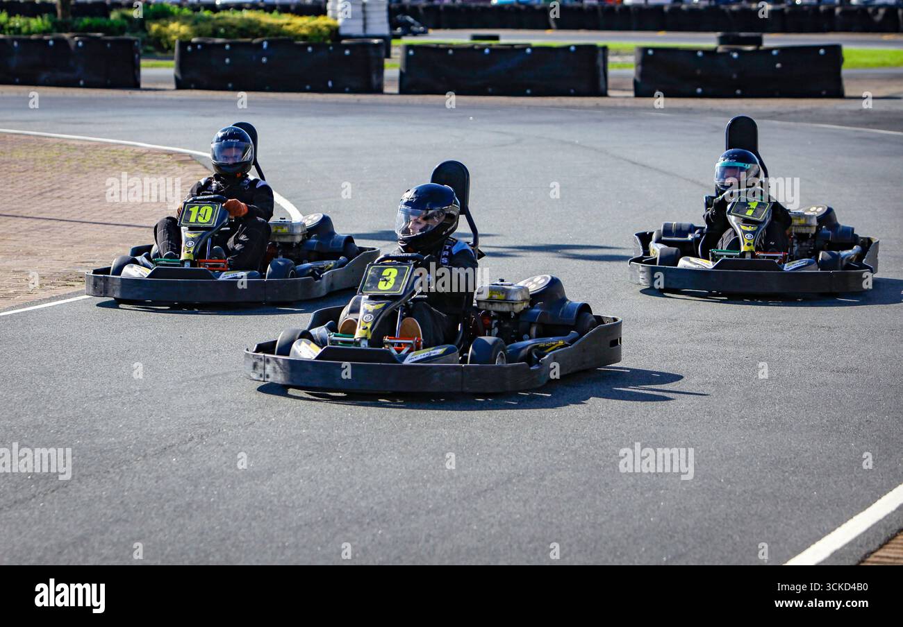Junior Karting, 8 to 15 year olds racing Go-Karts at Rye House Kart ...