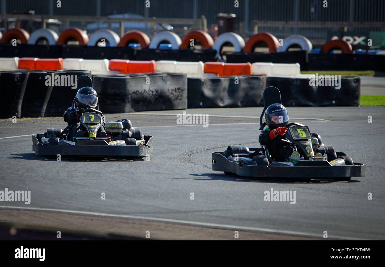 Junior Karting, 8 to 15 year olds racing Go-Karts at Rye House Kart ...