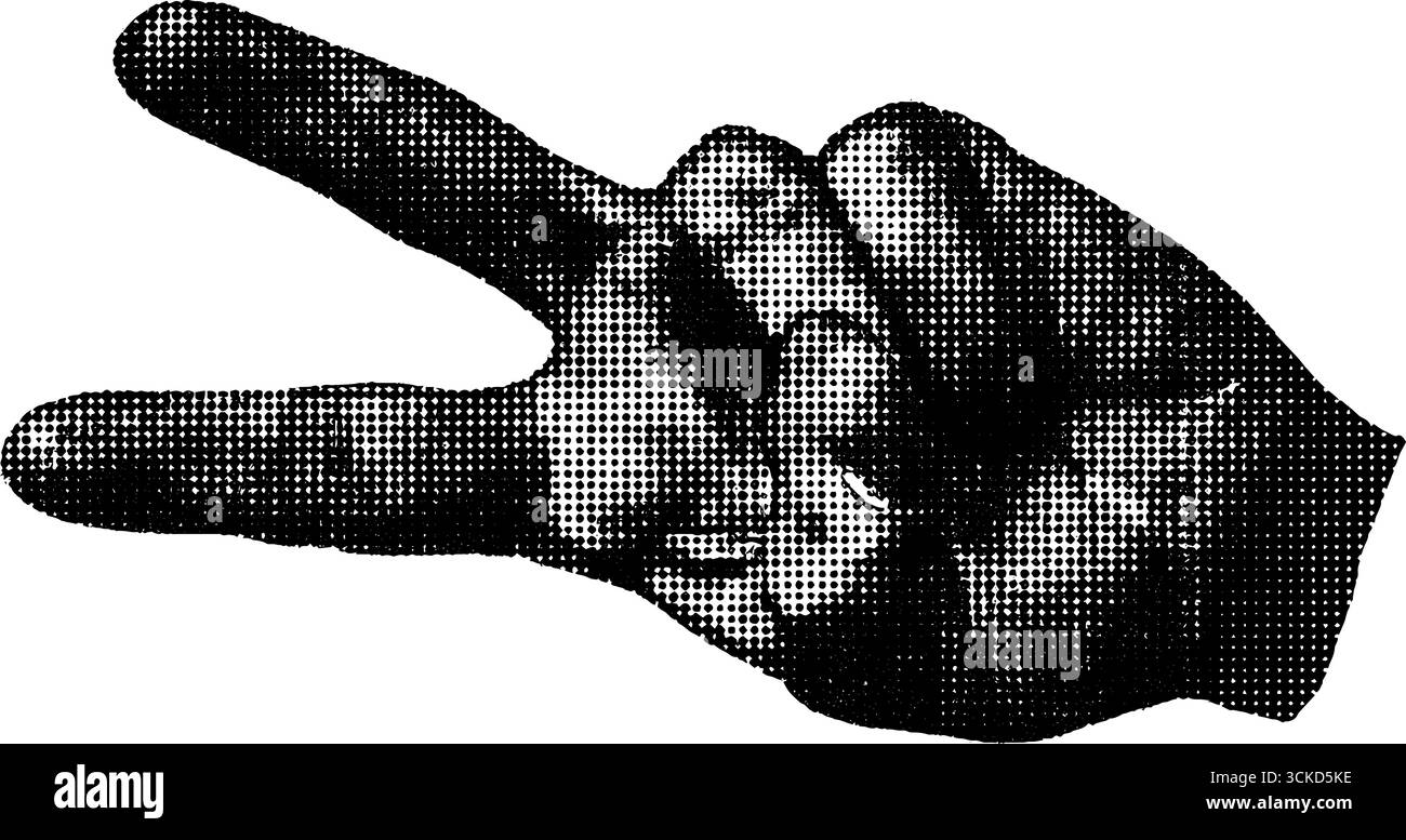Halftone peace sign hand gesture with comic sticker effect Stock Vector ...