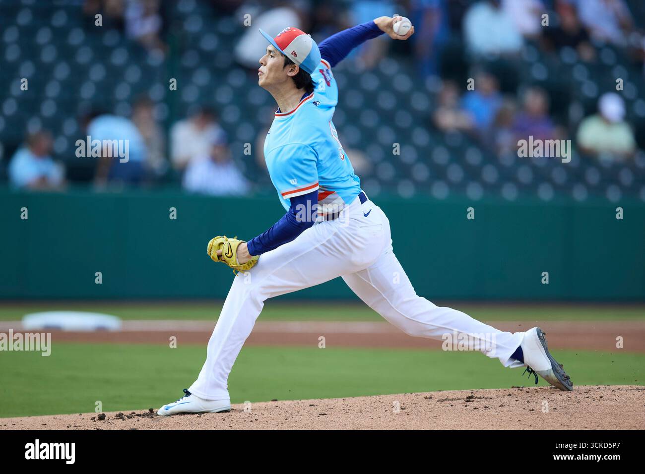 Cielo Azul de Oklahoma City starting pitcher Roki Sasaki (11) in action ...
