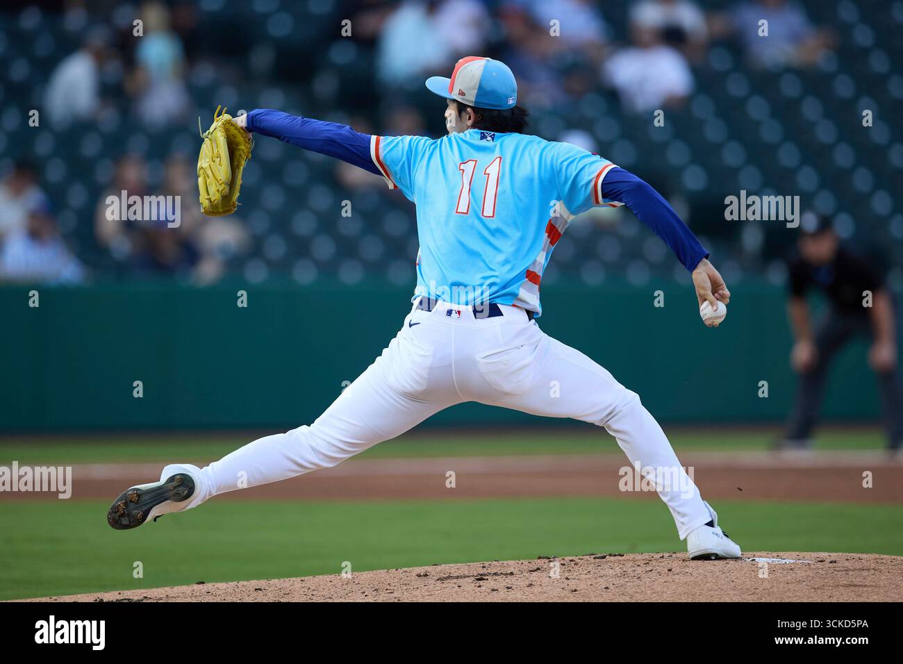 Cielo Azul de Oklahoma City starting pitcher Roki Sasaki (11) in action ...