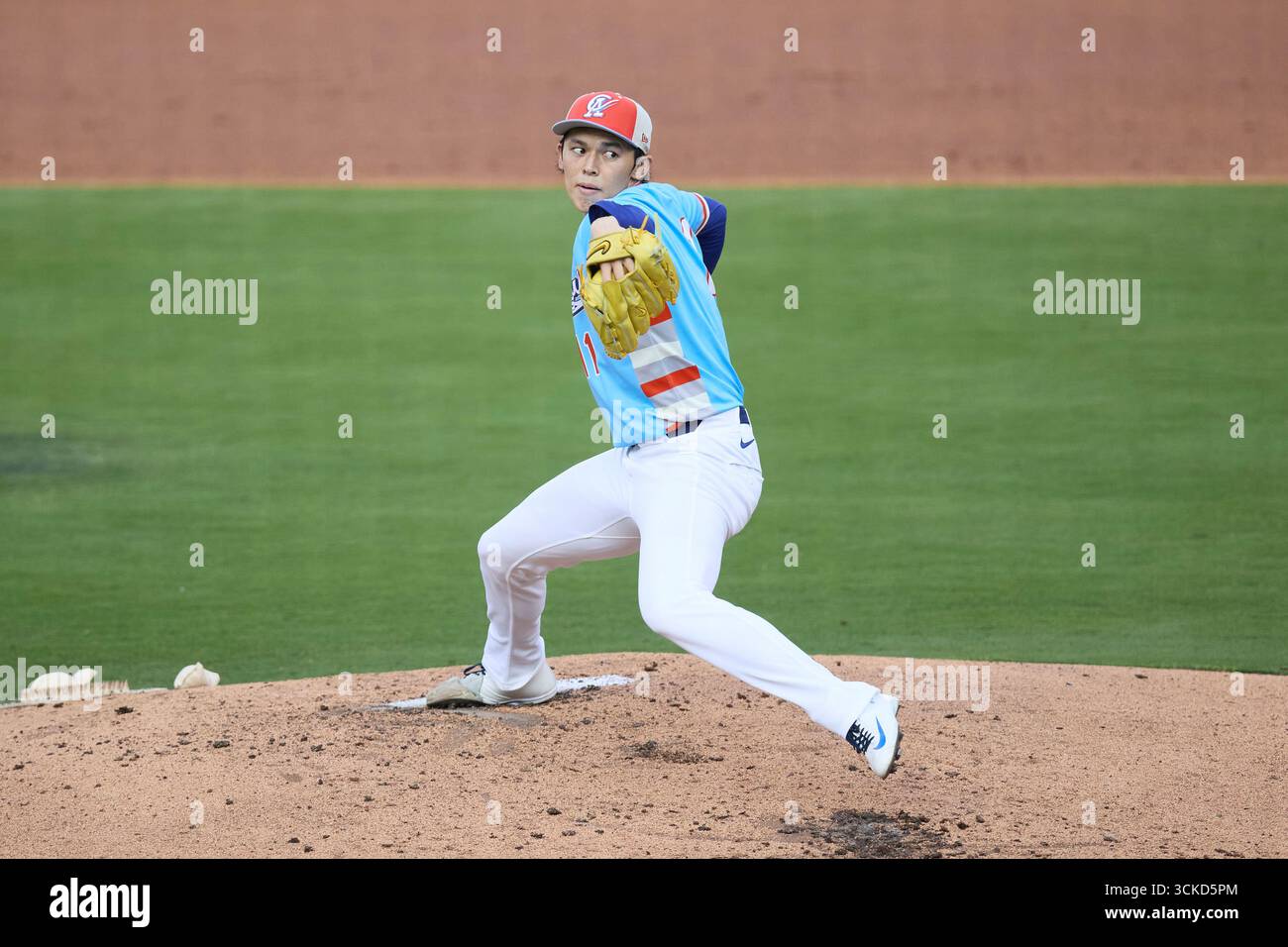 Cielo Azul de Oklahoma City starting pitcher Roki Sasaki (11) in action ...