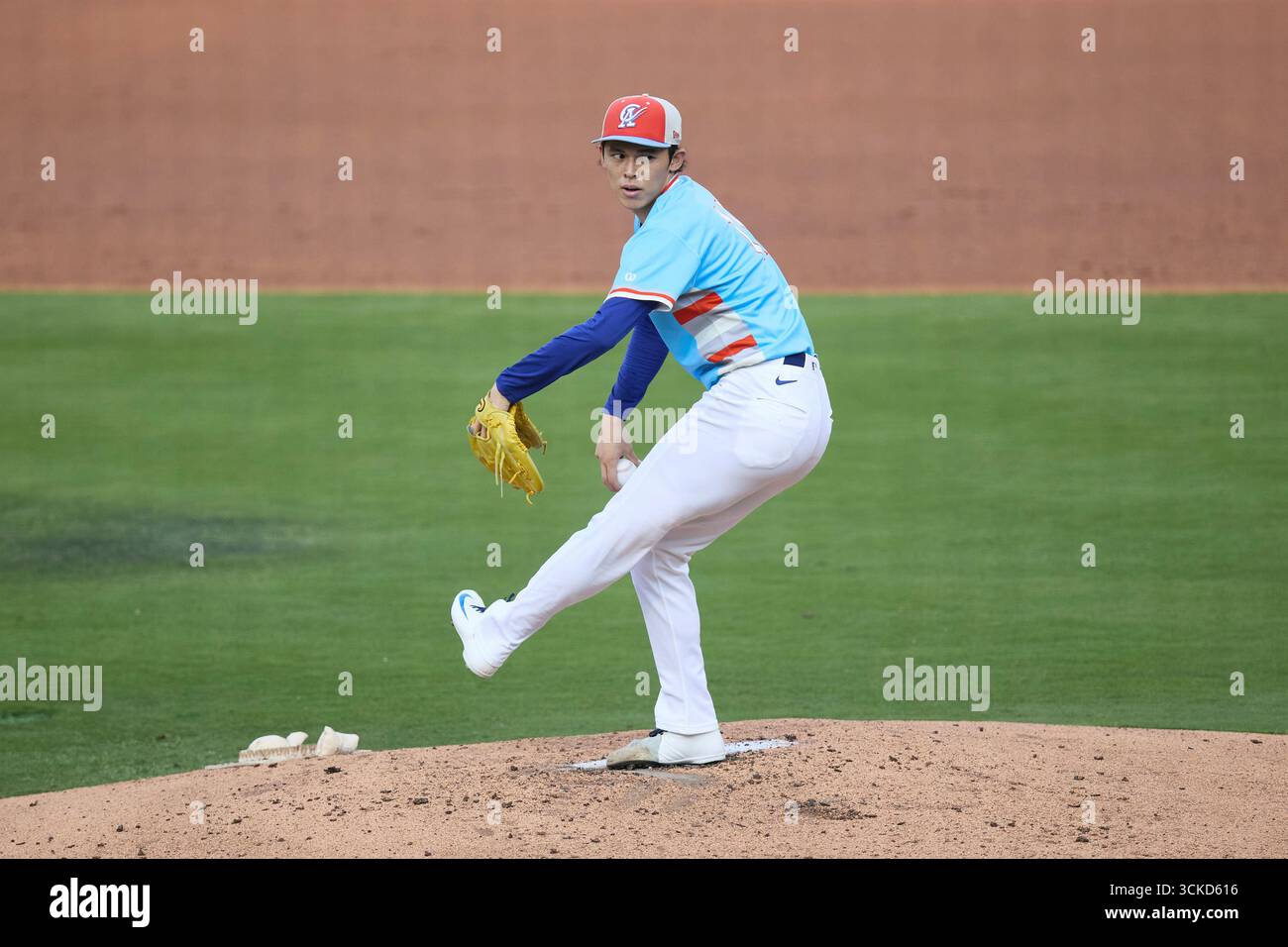 Cielo Azul de Oklahoma City starting pitcher Roki Sasaki (11) in action ...