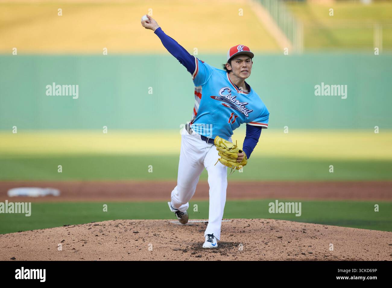 Cielo Azul de Oklahoma City starting pitcher Roki Sasaki (11) in action ...