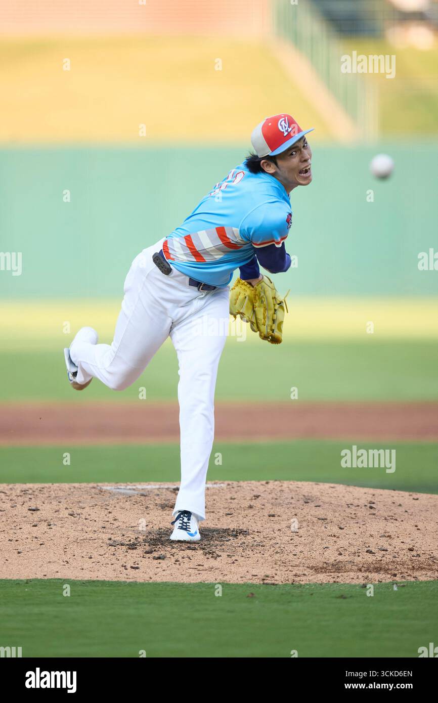 Cielo Azul de Oklahoma City starting pitcher Roki Sasaki (11) in action ...