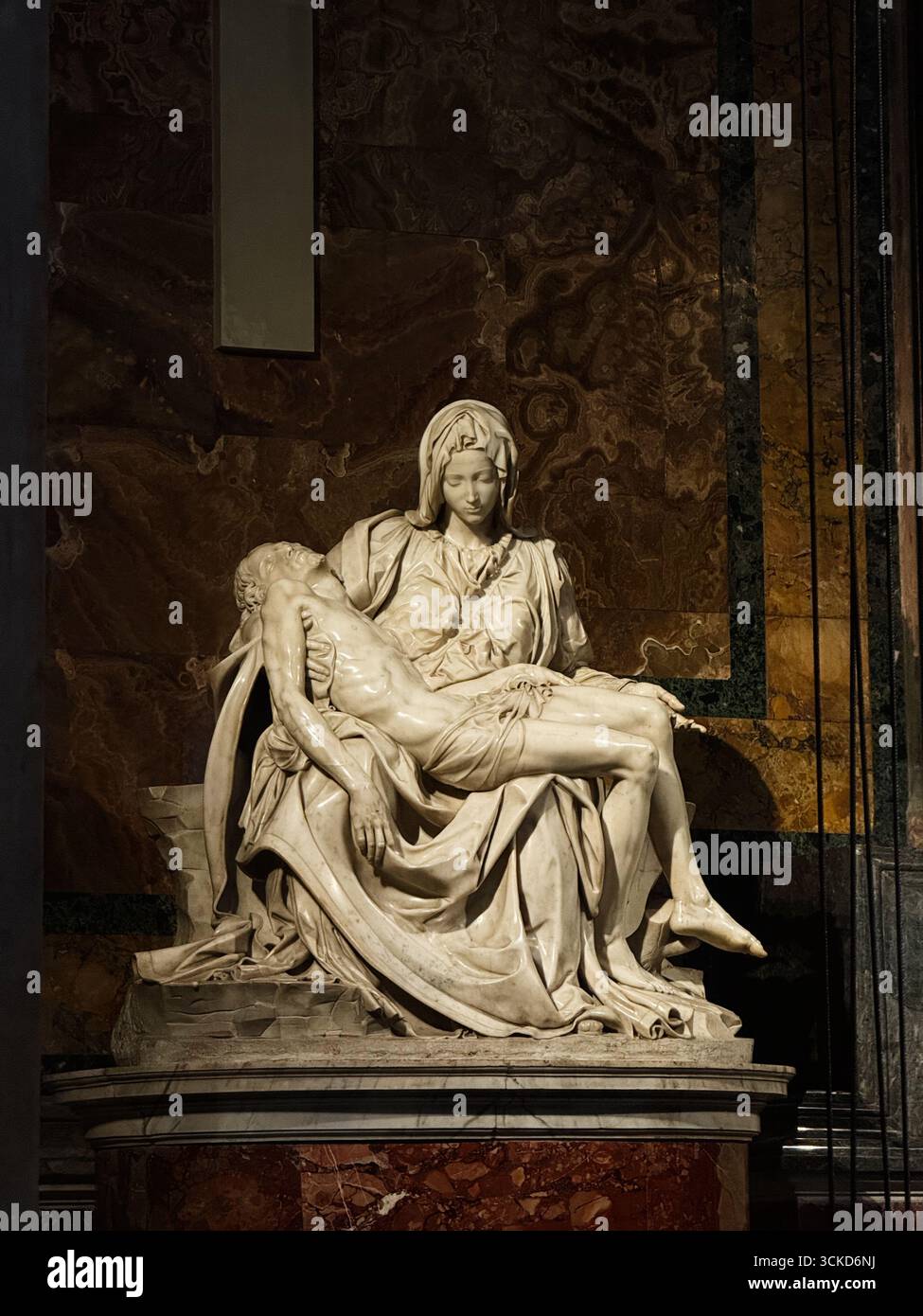 Rome, Italy - August 01, 2025: Iconic marble Pietà sculpture showcasing ...