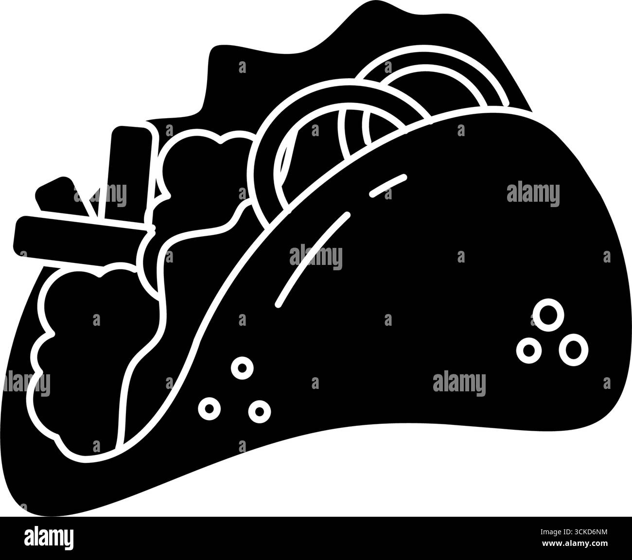 Icon Taco in Silhouette Style Vector Illustration Isolated Design Stock ...