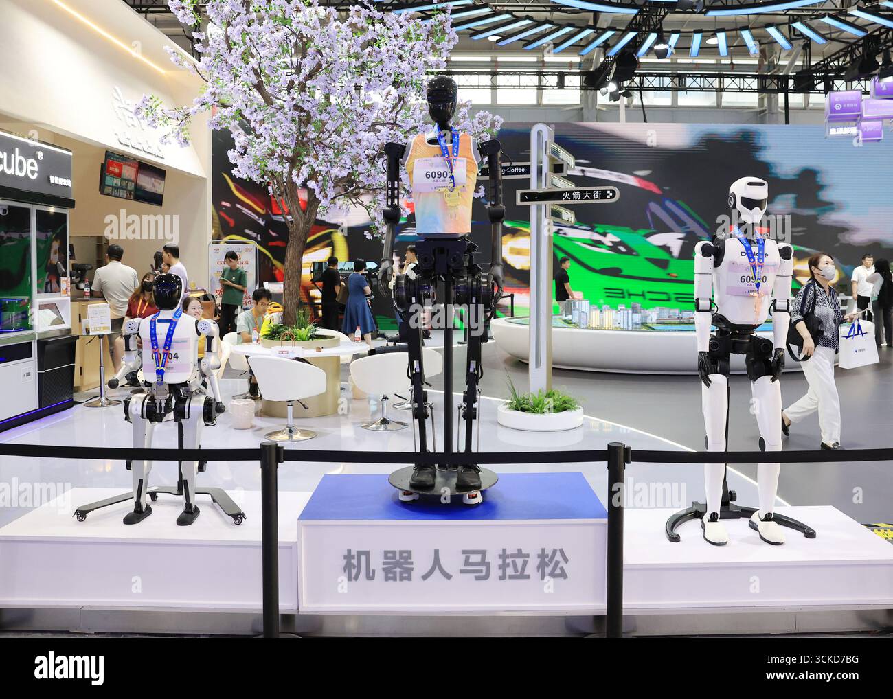 Beijing, China. 11th Sep, 2025. The robots which won awards at a robot ...
