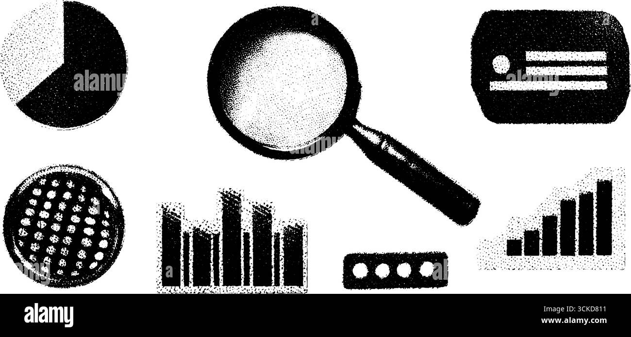 Magnifying glass statistics pie Stock Vector Images - Alamy