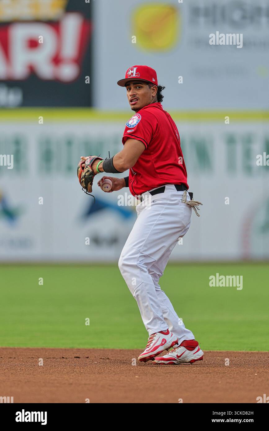 Hickory, NC: Hickory Crawdads second base Luis Marquez (1) makes a ...