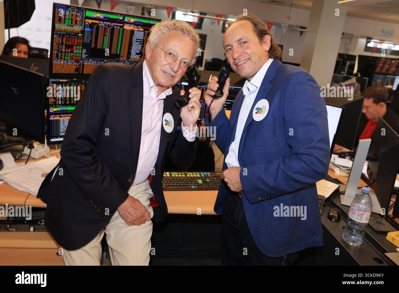 Nelson Monfort and Philippe Candeloro attending the 21th Aurel BGC Charity Day to honor the ...