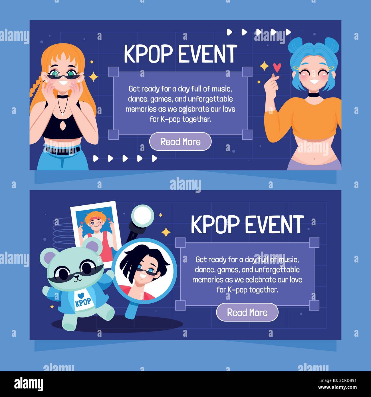 Flat Fandom and Kpop Event Horizontal Set Stock Vector Image & Art - Alamy