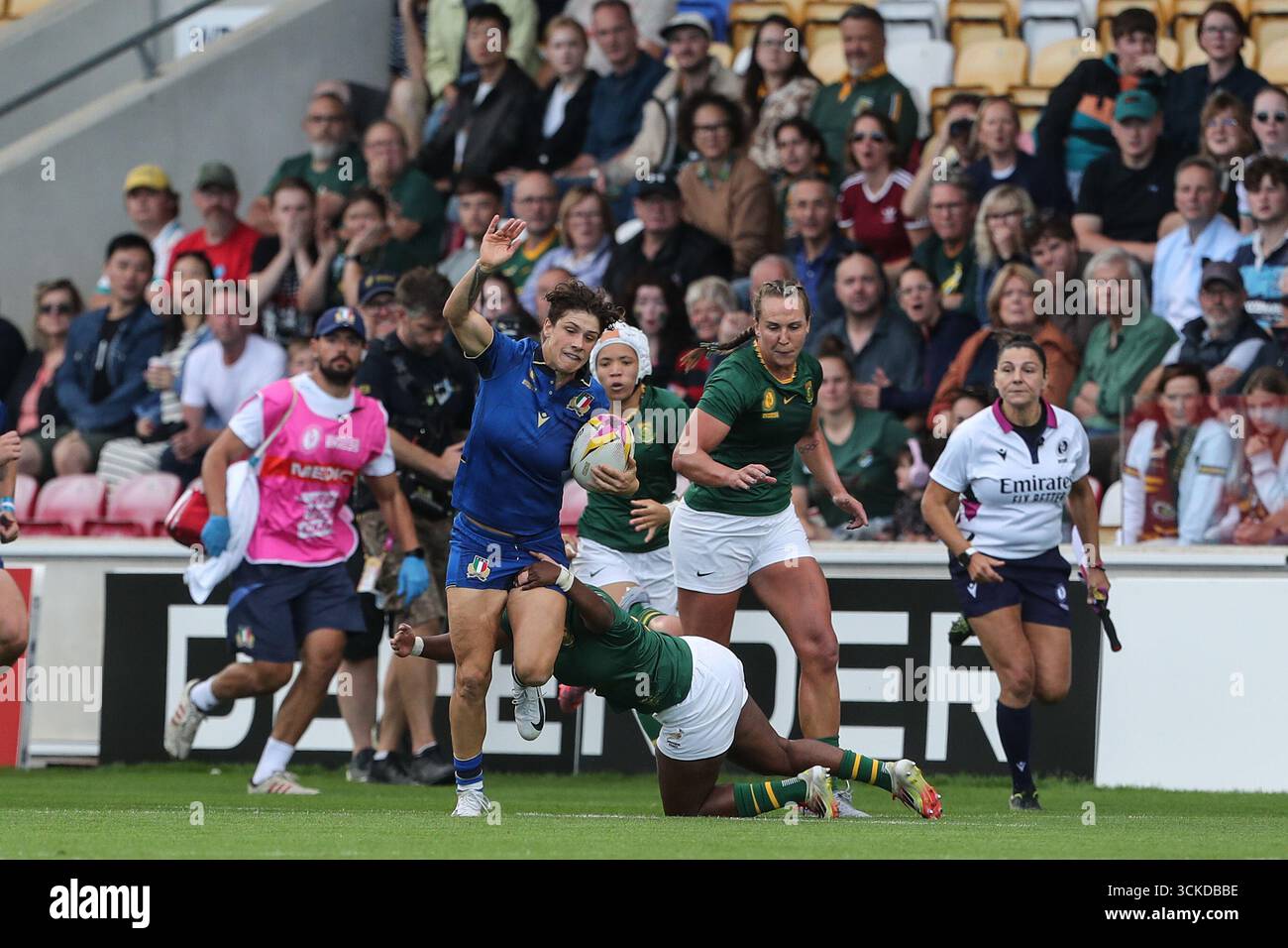 Italy's Beatrice Veronese on the charge during the Women’s Rugby World ...