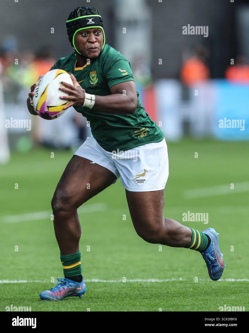Zintle Mpupha of South Africa in action during the Women’s Rugby World ...