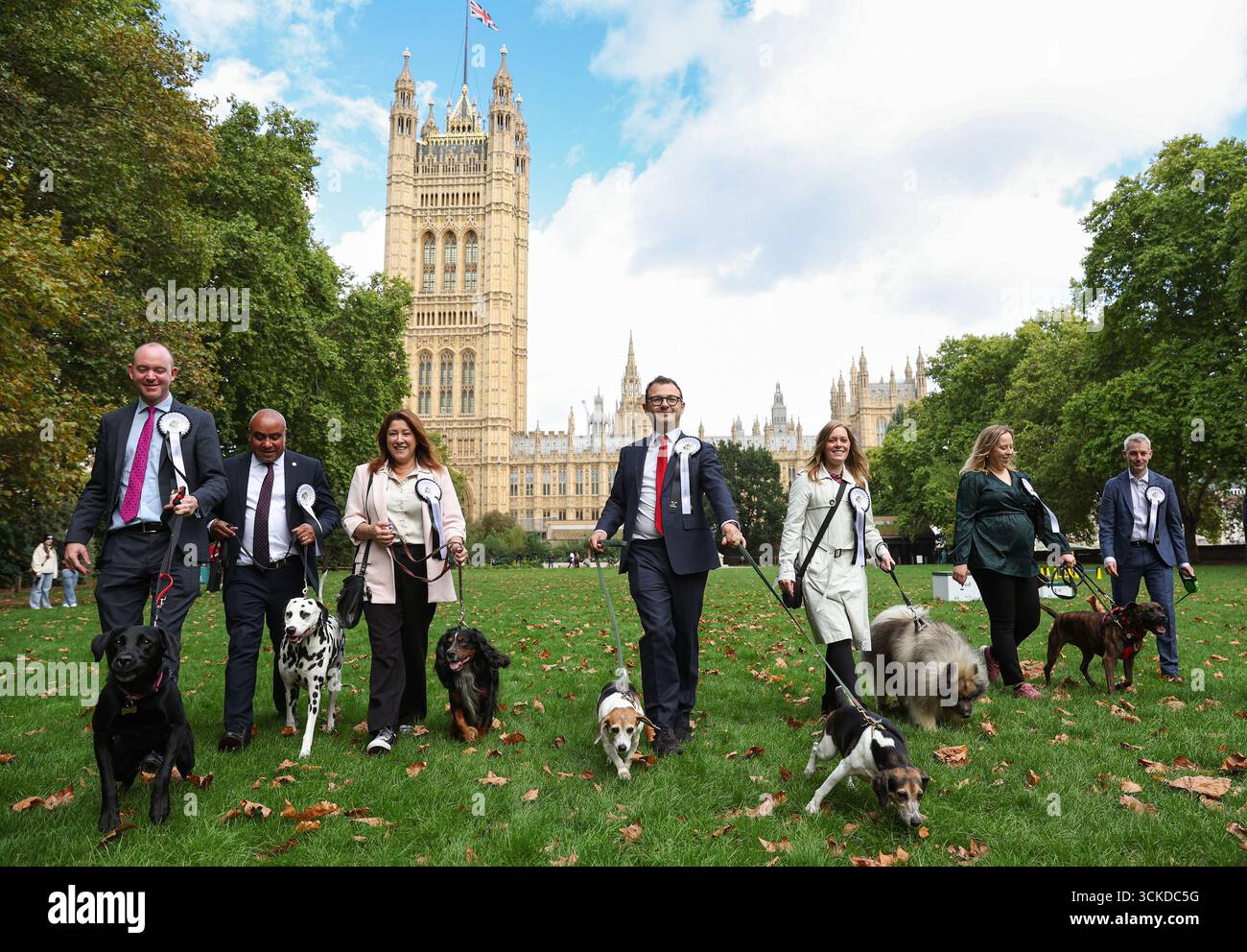 EDITORIAL USE ONLY MPs walk with their dogs at the Westminster Dog of ...