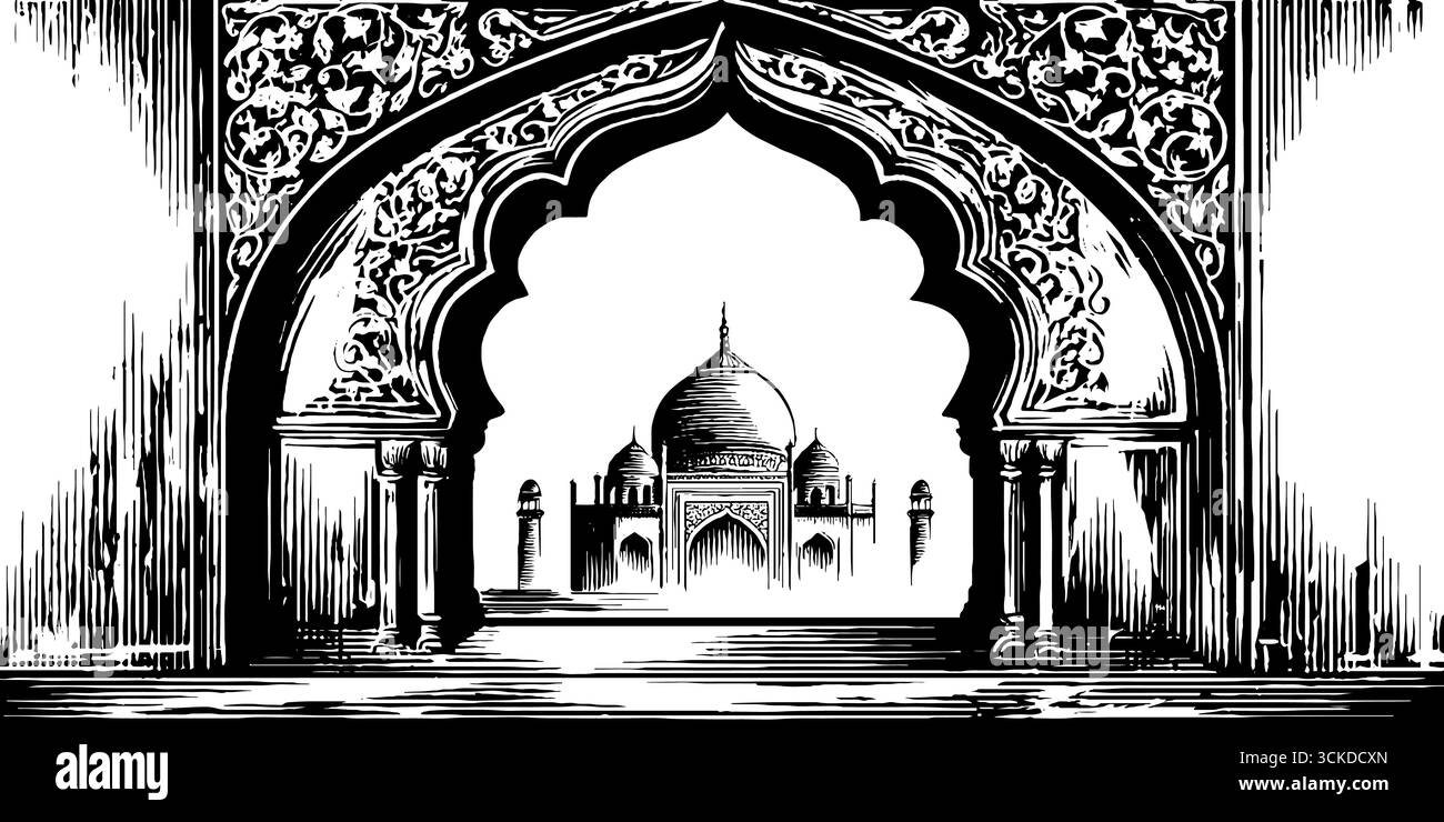 Detail arches alhambra palace Stock Vector Images - Alamy