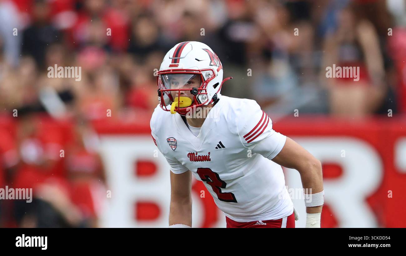 Miami (OH) Brady Simmons (2) in action against Rutgers during an NCAA ...