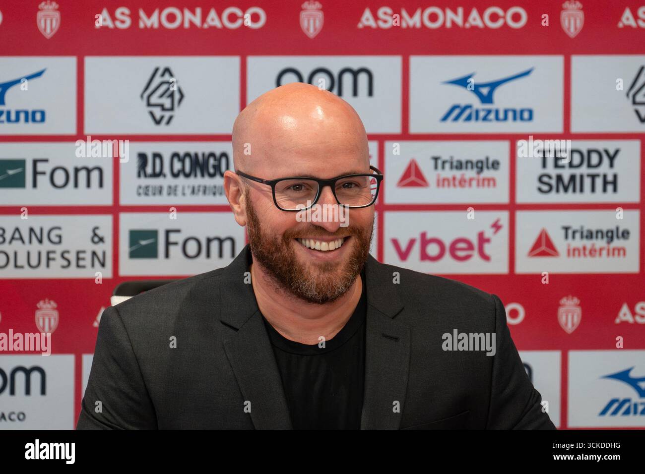 Thiago Scuro seen during the press conference before the Auxerre-Nice ...