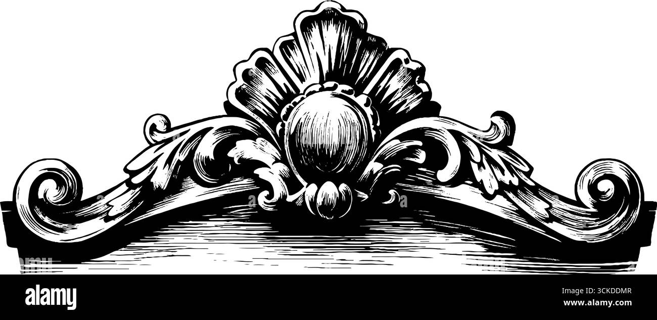 Baroque wall relief design for vintage decor and art projects Stock ...