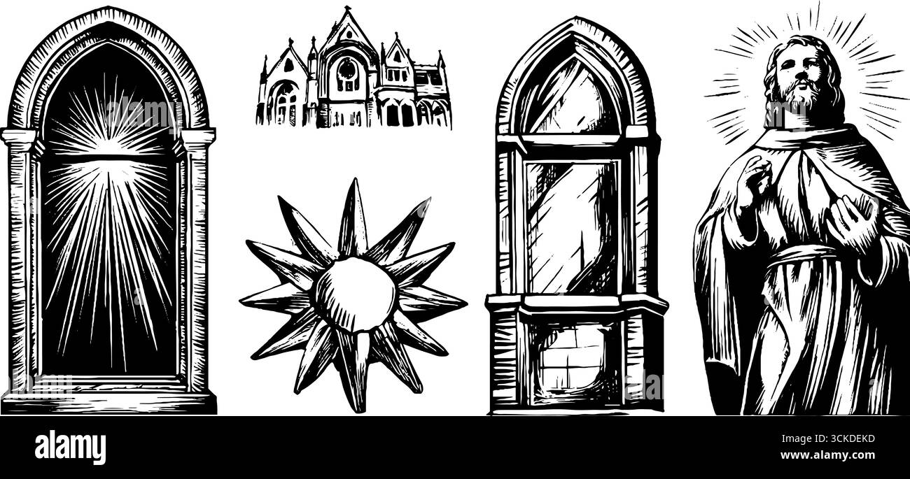 Vintage religious figures Stock Vector Images - Alamy