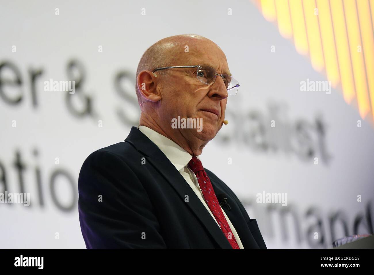 Defence Secretary John Healey delivers a speech at the Defence and ...