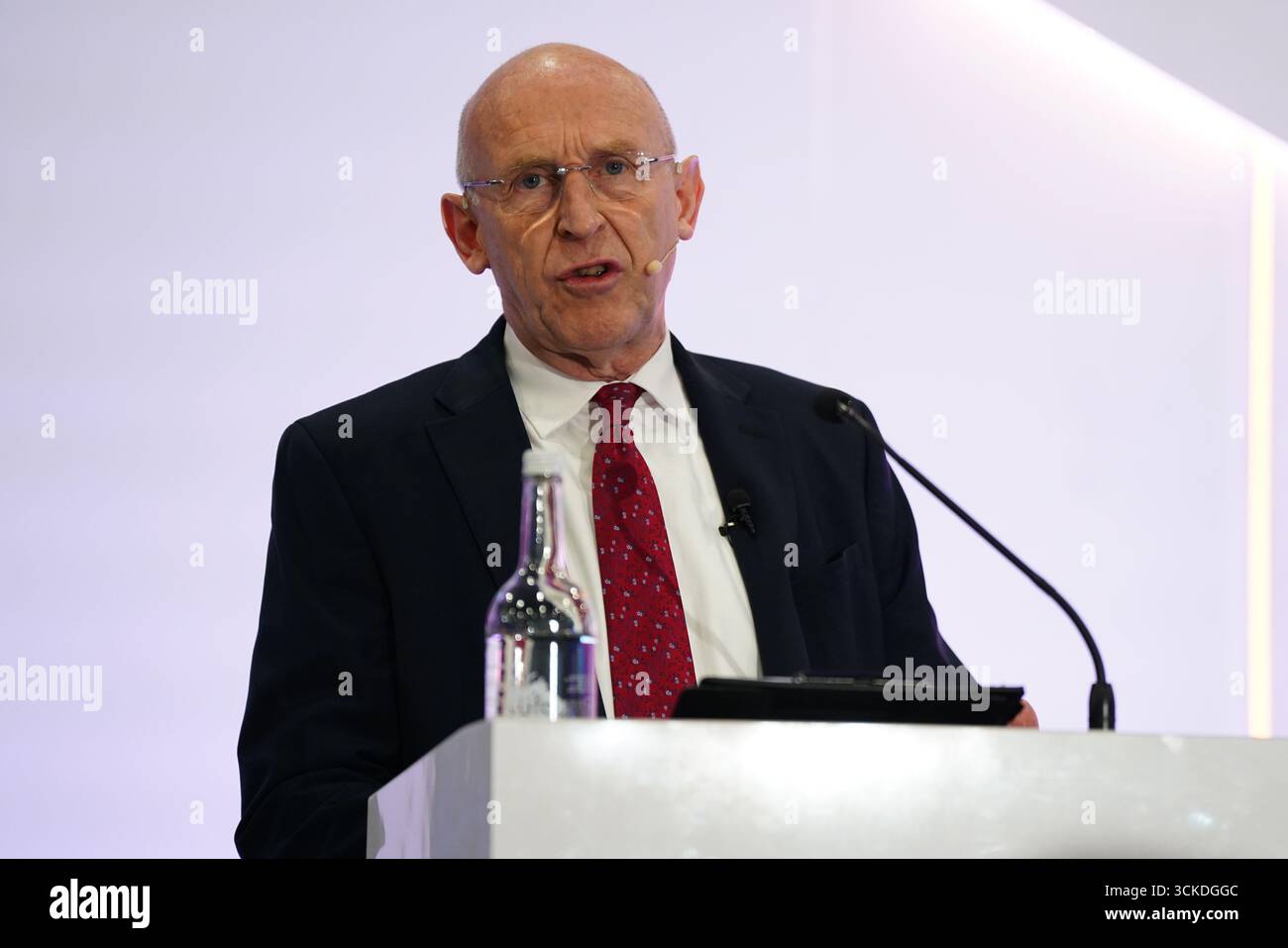 Defence Secretary John Healey delivers a speech at the Defence and ...