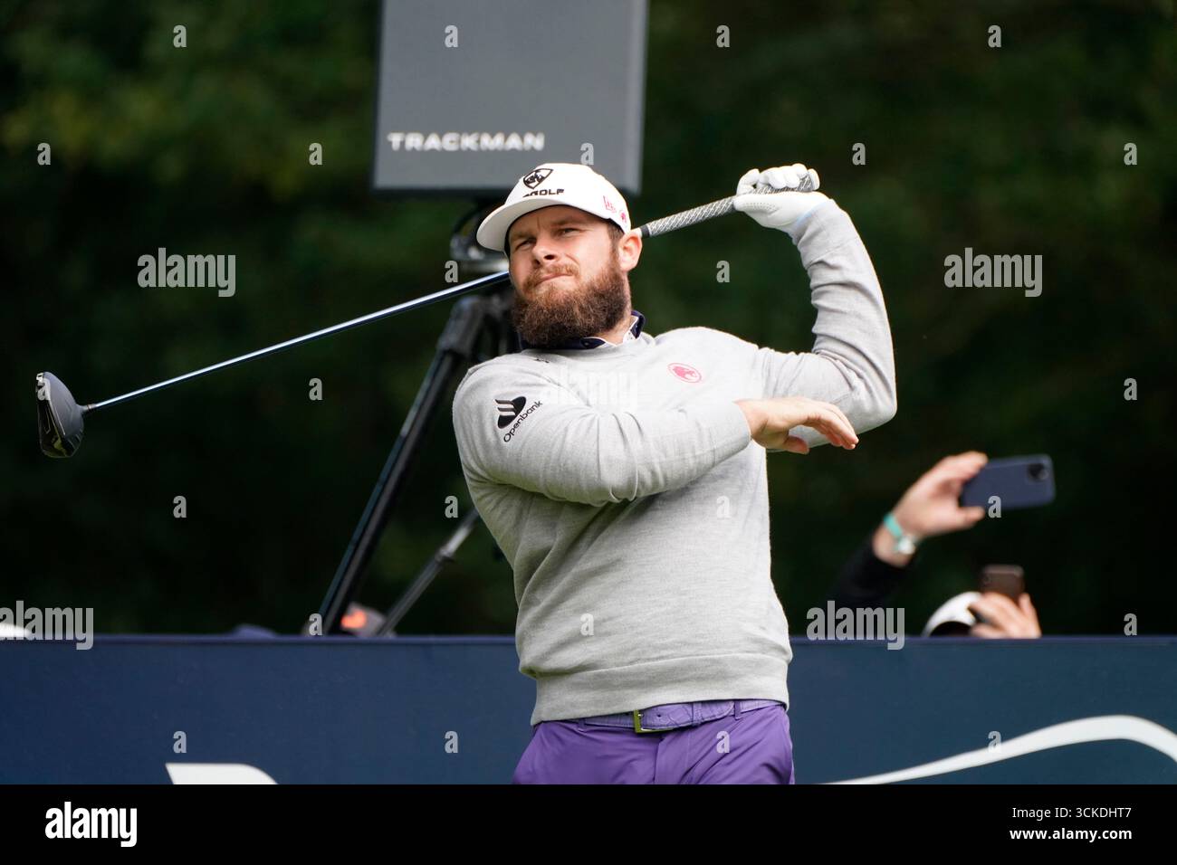 Tyrrell Hatton In action on the 1st day at The BMW PGA, Wentworth (West ...