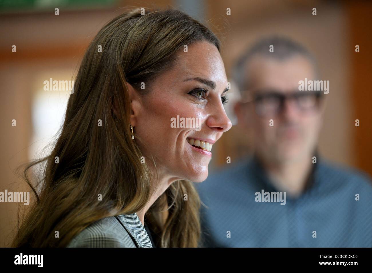 The Princess of Wales during a visit to Marina Mill in Cuxton, Kent, a ...