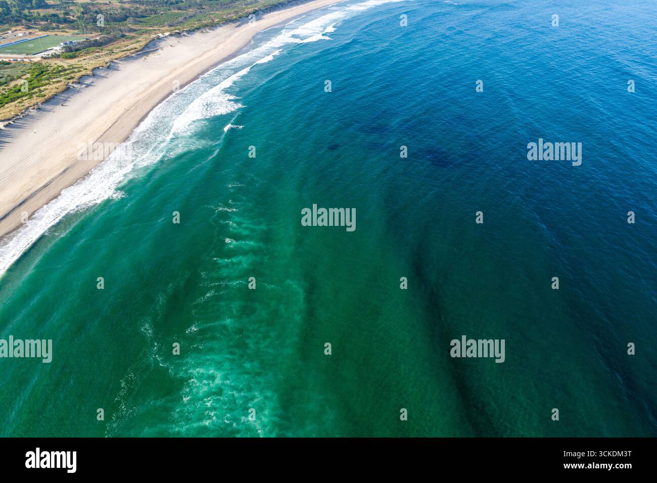 A top-down aerial view of beautiful turquoise ocean waves, Ocean Waves ...