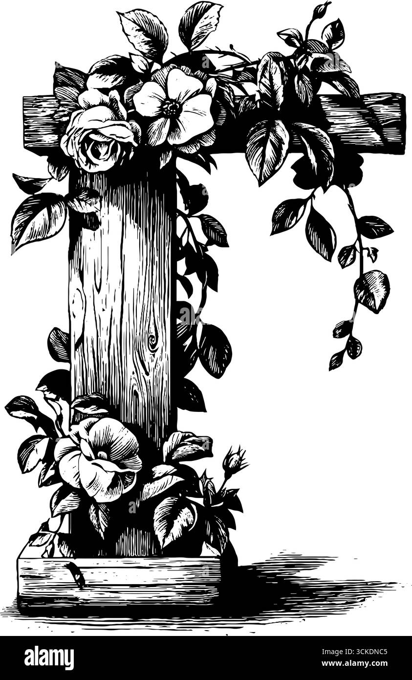 Vintage engraved vertical side border with floral motif design for ...