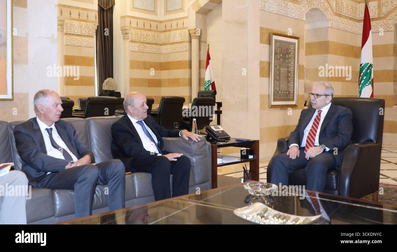 Lebanese Prime Minister Nawaf Salam receives French Presidential Envoy ...