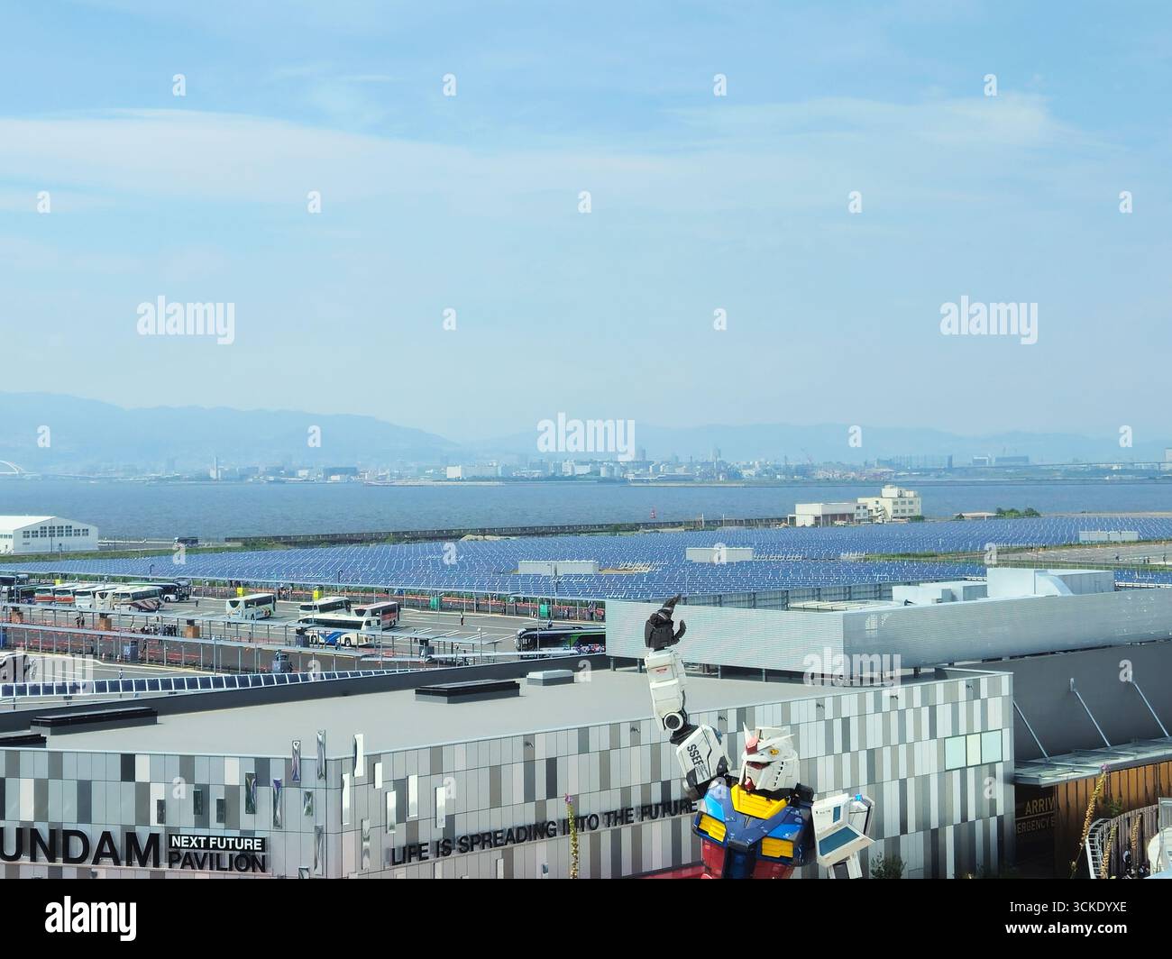 Yumeshima Mega-Solar at Expo 2025 Osaka Overlooking Gundam Pavilion and ...