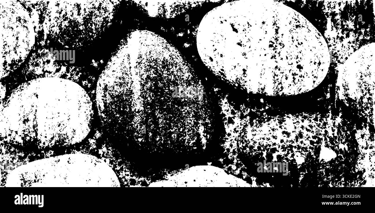 Grunge pebble beach texture with overlapping round stones for artistic ...
