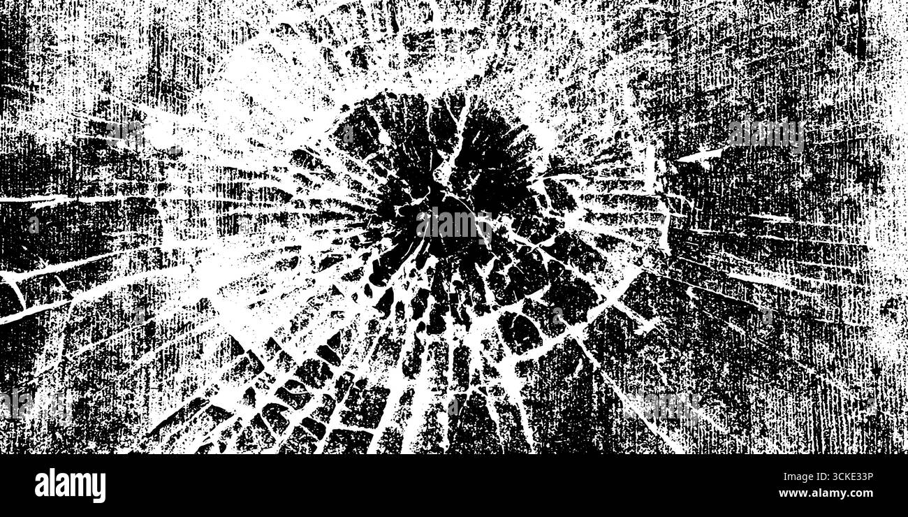 Abstract spider web crack on etched glass window texture for creative ...