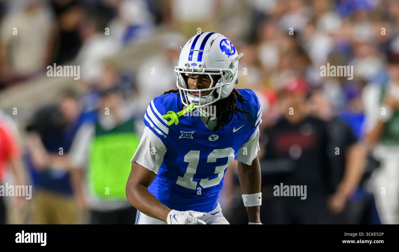 Brigham Young wide receiver Jojo Phillips (13) runs on offense during ...