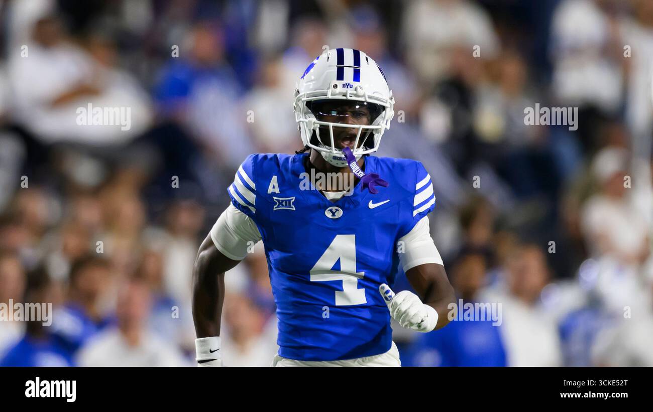 Brigham Young cornerback Mory Bamba (4) runs to make a tackle during an ...
