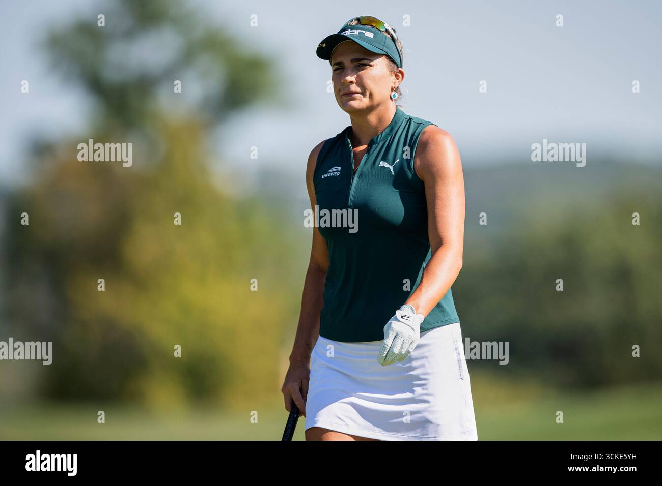 Lexi Thompson walks on the 18th green during the first round of the ...