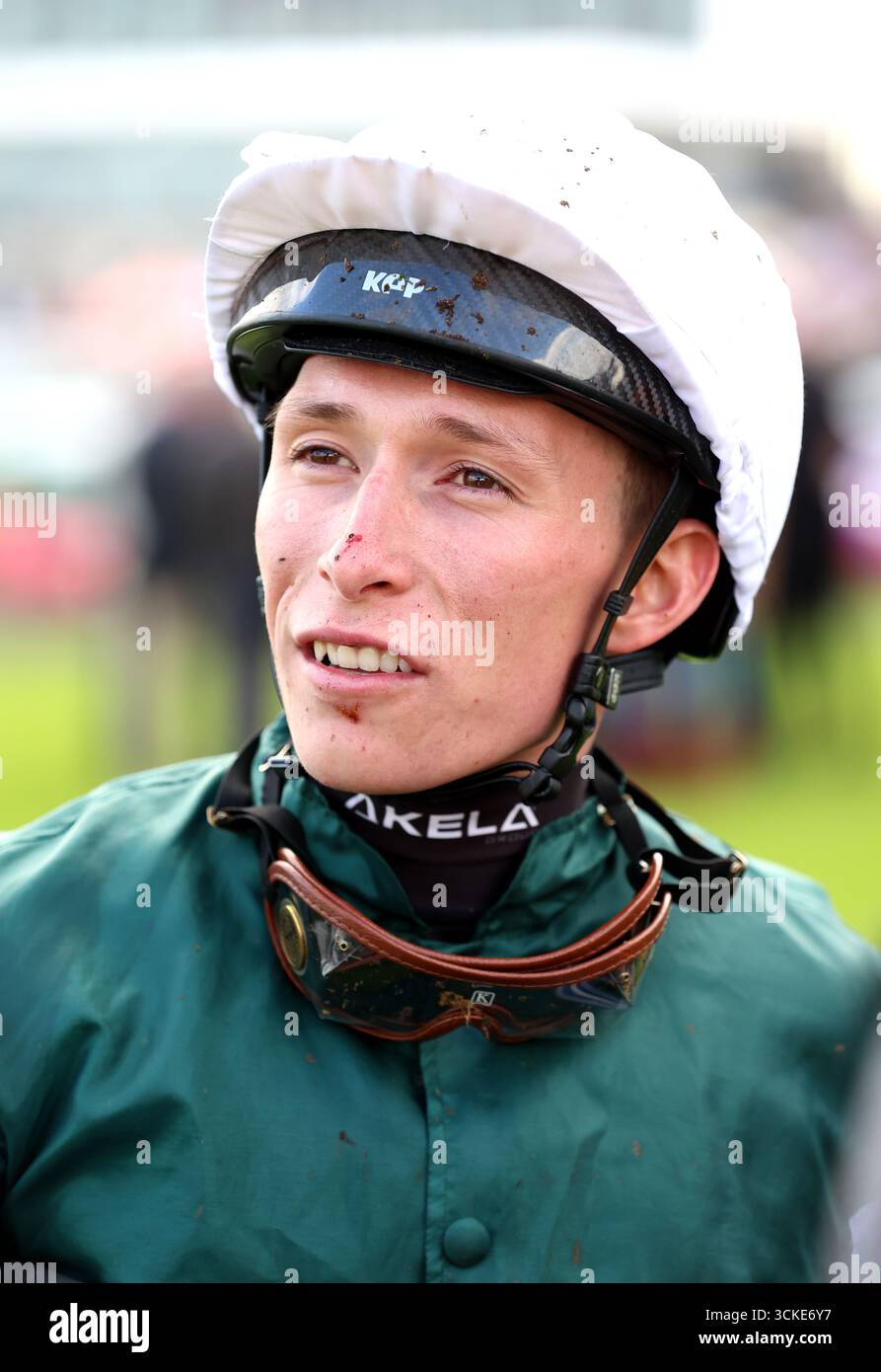 Jockey Jason Watson after the Winners Wear Skopes Menswear Handicap ...